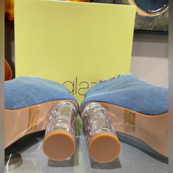 Glaze | Shoes | Nwt Glaze Open Toe Denim Boots | Poshmark